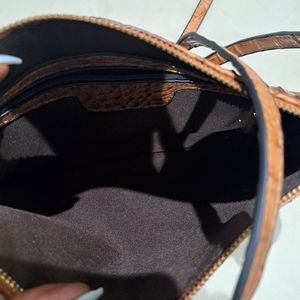 Stauer | Bags | Stauer Tan And Brown Crossbody Purse | Poshmark